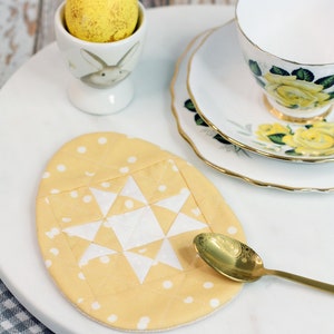 Patchwork Egg Mugrug Coaster PDF Sewing Pattern; Easter Coaster; Spring Mugrug; Star Patchwork ...