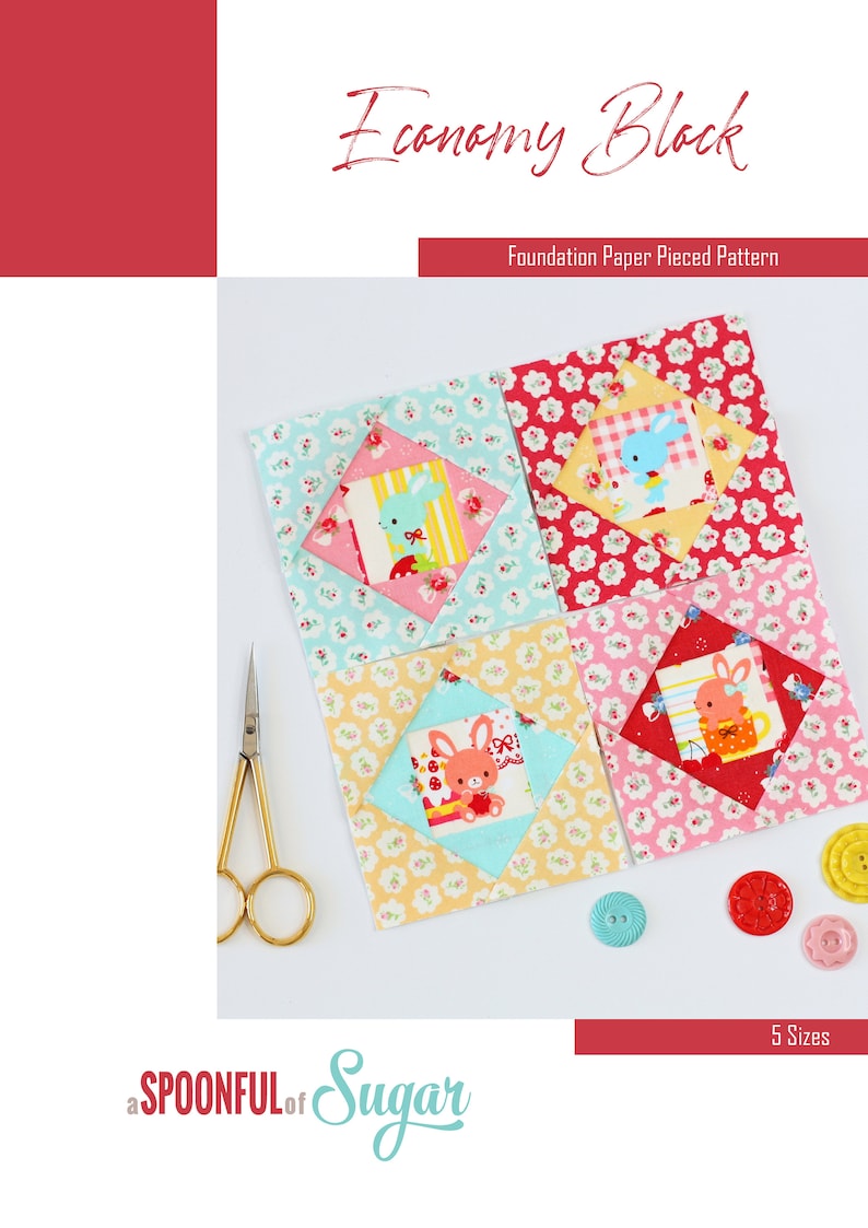 Economy Block Foundation Paper Piecing Quilt Block PDF Pattern, FPP 5 ...