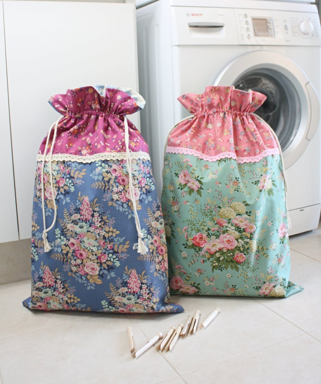 Classic Laundry Bag PDF Sewing Pattern; Large Drawstring Bag ...