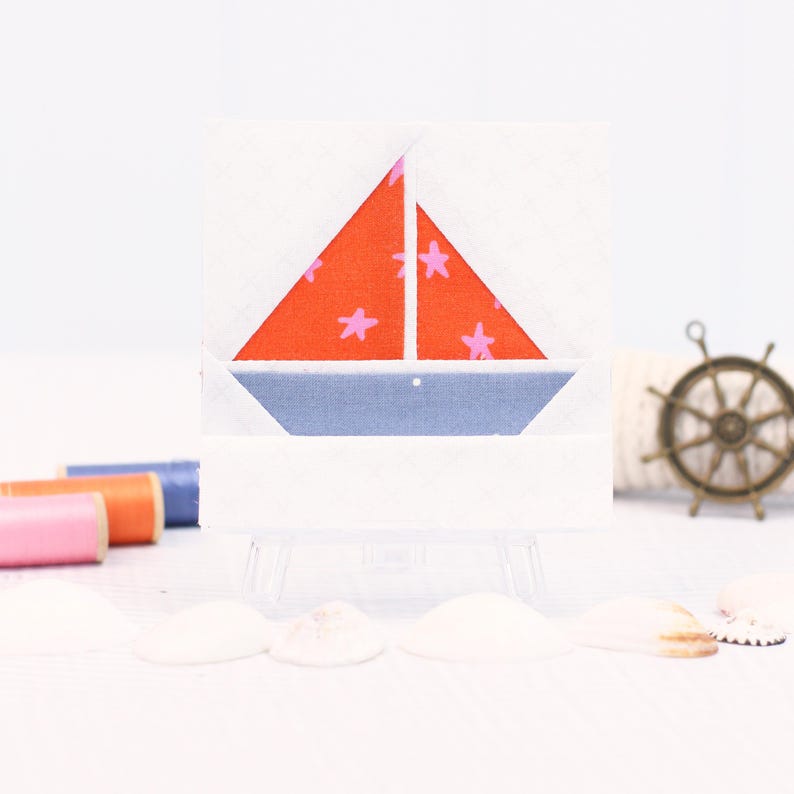 Sail Boat Foundation Paper Piecing Quilt Block PDF Pattern, FPP 4 Sizes ...