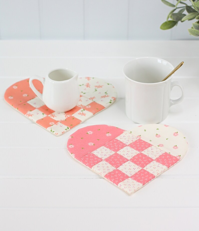 Braided Heart Mugrug Coaster PDF Sewing Pattern - Etsy