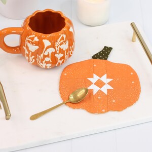 Pumpkin Patch Mugrug PDF Sewing Pattern, Pumpkin Coaster Fall Sewing ...