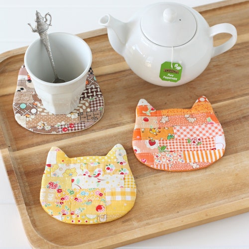 Patchwork Acorn Coaster Mug Rug PDF Sewing Pattern - Etsy