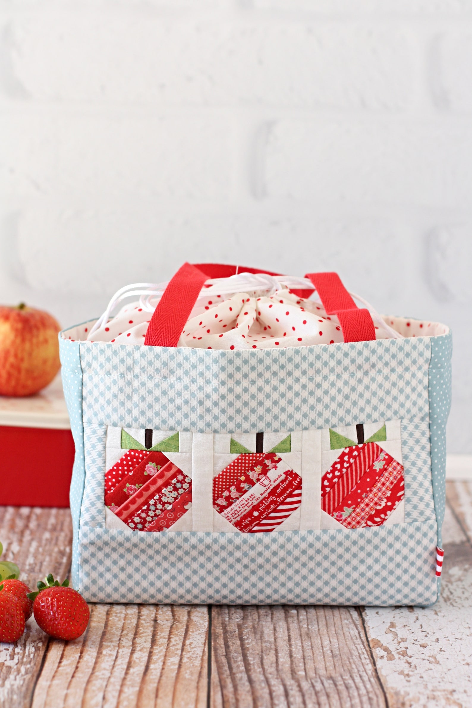 Apple Lunch Tote PDF Sewing Pattern; Fabric Lunch Bag; Reusable Lunch ...