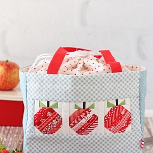 Apple Lunch Tote PDF Sewing Pattern; Fabric Lunch Bag; Reusable Lunch ...