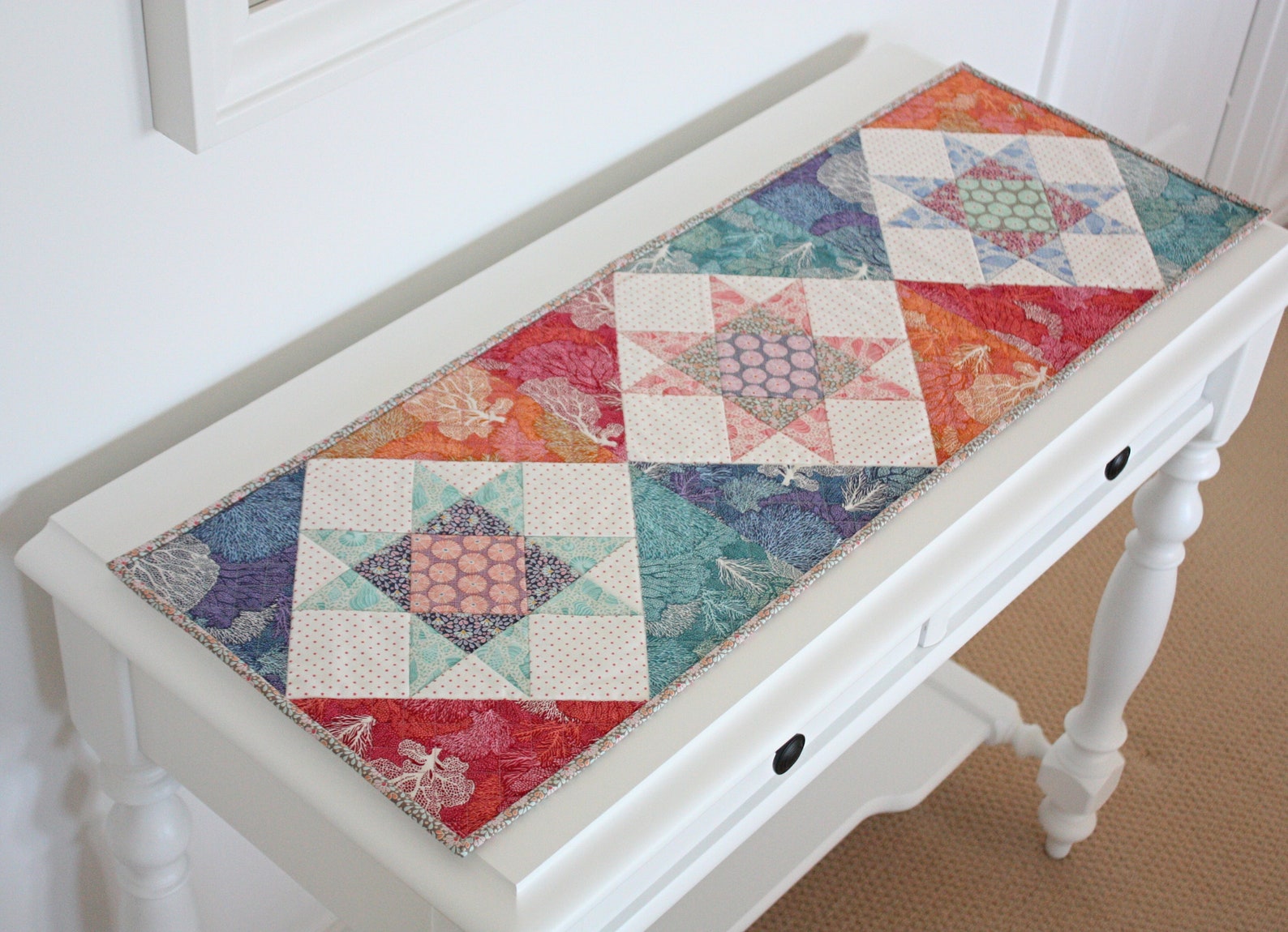Star Table Runner PDF Sewing Pattern; Quilted Table Runner; Modern ...