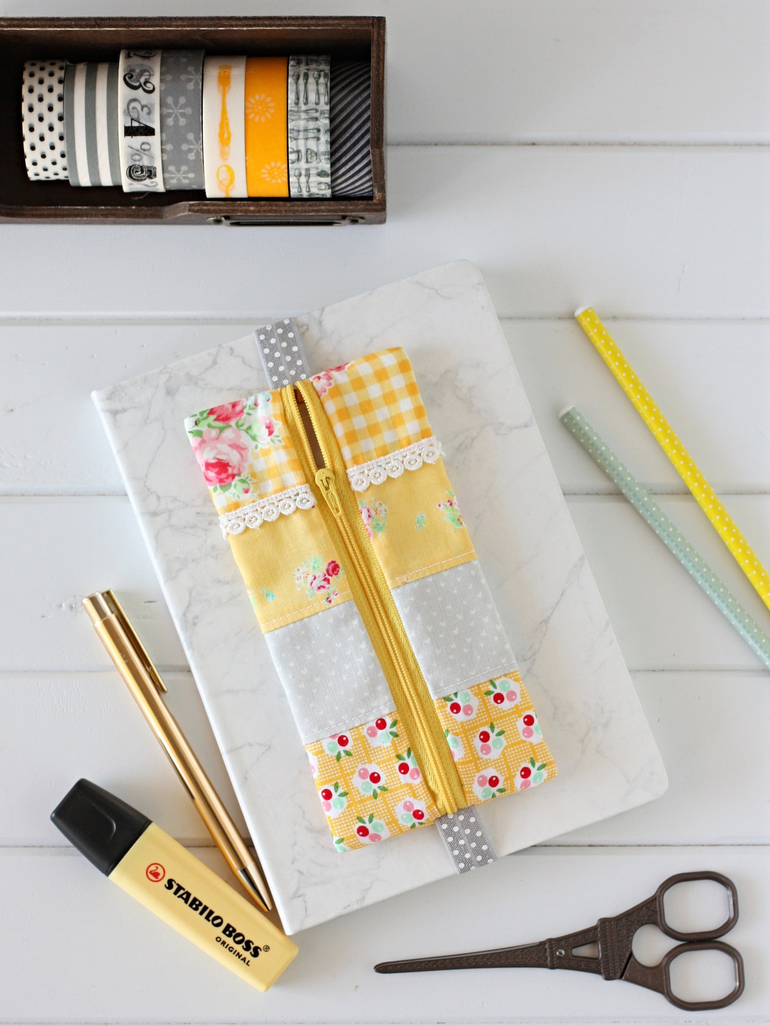 Elastic Pencil Case PDF Sewing Pattern; Fabric Pencil Case; Travel ...