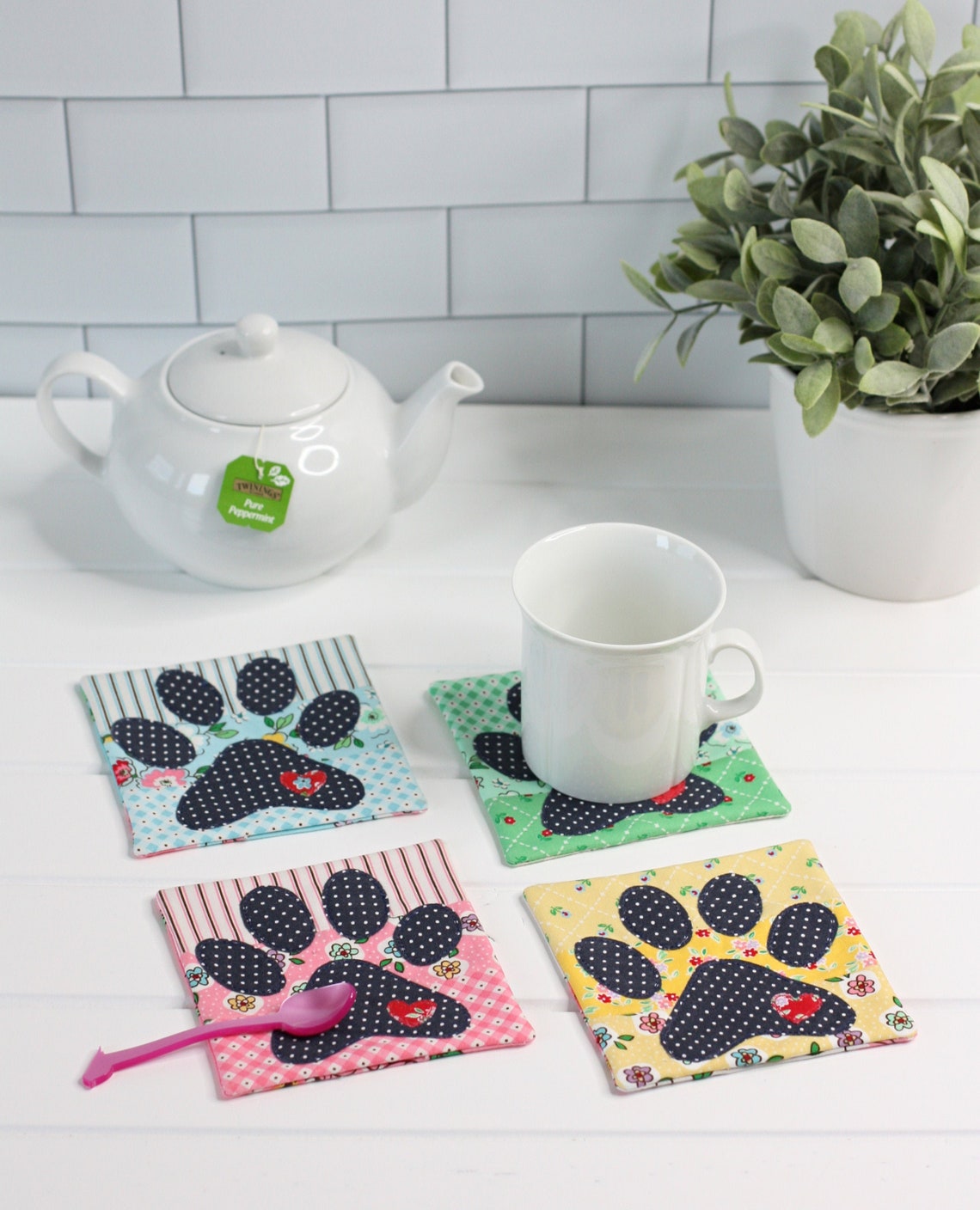 Dog Paw Coaster Mug Rug PDF Sewing Pattern - Etsy
