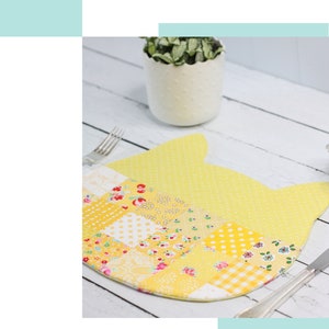 Cosy Cat Placemat PDF Sewing Pattern; Cat Lover Gift; Cat Food Mat; Pet ...