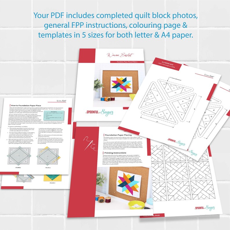 Woven Basket Quilt Block PDF Pattern – Foundation Paper Piecing (FPP ...