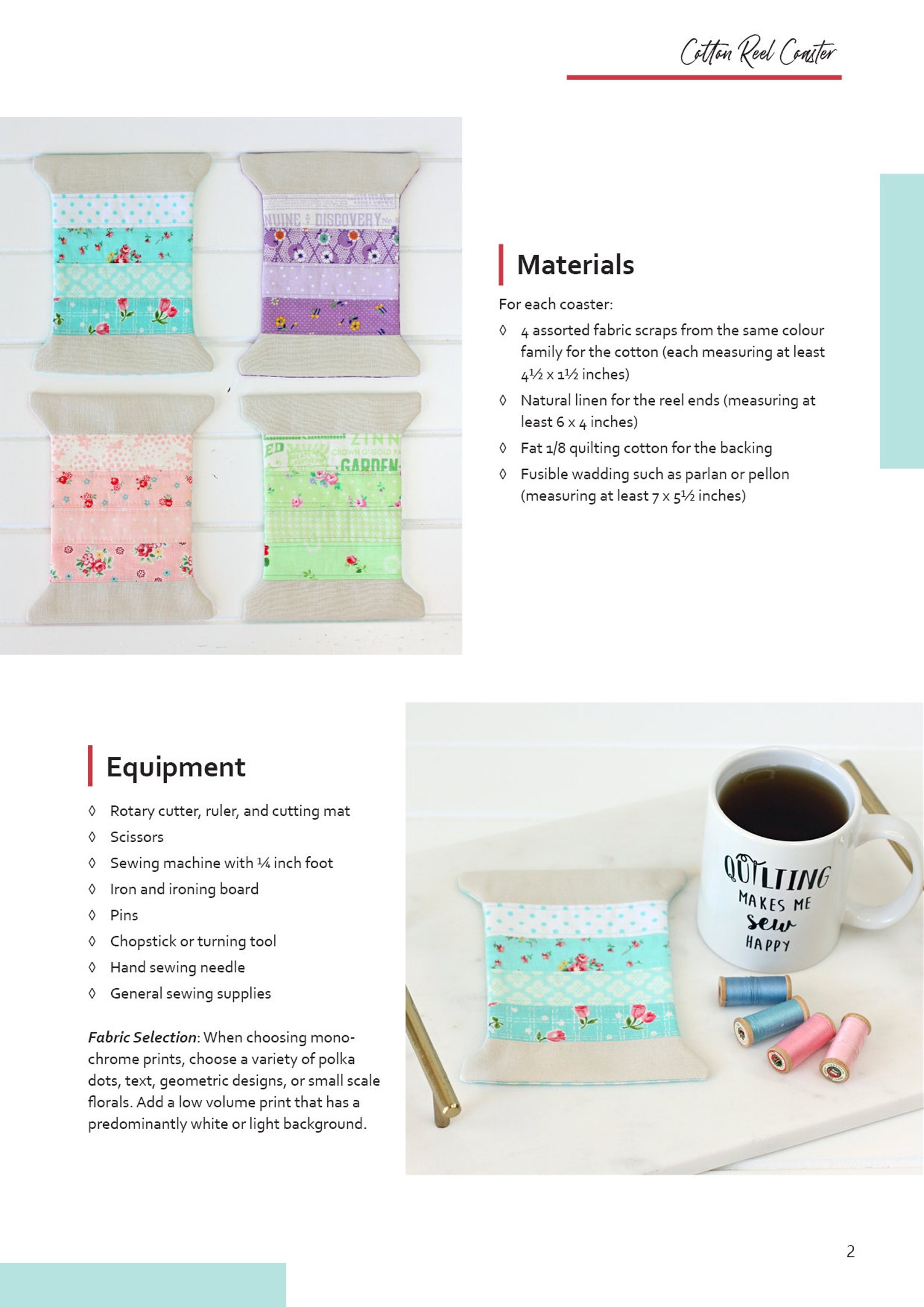 Cotton Reel Coaster Mug Rug PDF Sewing Pattern - Etsy