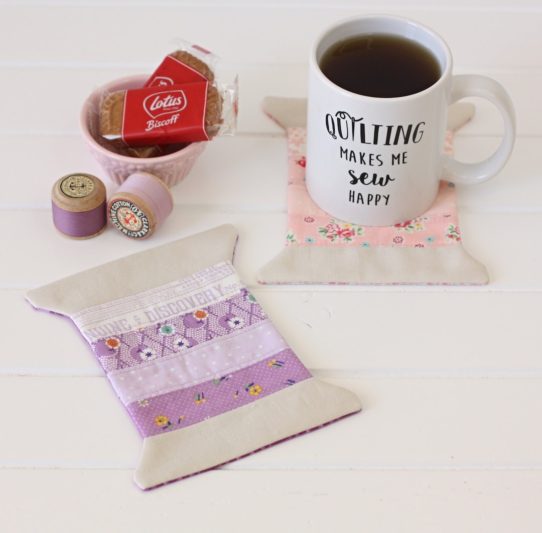 Cotton Reel Coaster Mug Rug PDF Sewing Pattern; Quilted Coaster; Gift ...
