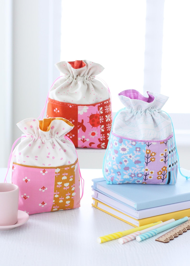 Pocketful of Sunshine Bag PDF Sewing Pattern, Drawstring Pouch With ...