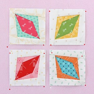 Kite Foundation Paper Piecing Quilt Block PDF Pattern, FPP 5 Sizes - 2 ...
