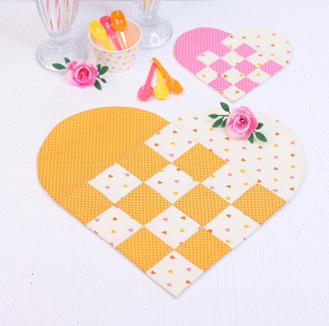 Braided Heart Mugrug Coaster PDF Sewing Pattern; Valentines Heart ...