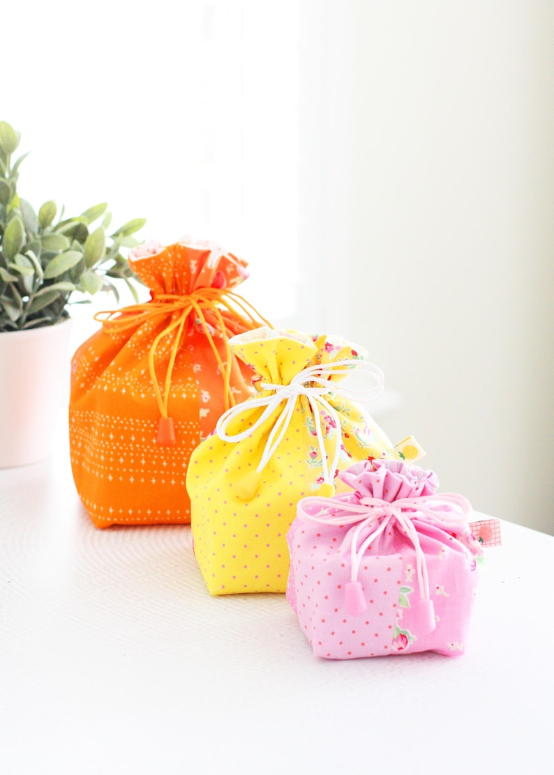 Quadra Pouch Sewing Pattern – Drawstring Bag in 3 Sizes – PDF Pattern ...