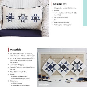 Star Pillow - 2 Styles - Square and Rectangle - PDF Sewing Pattern ...