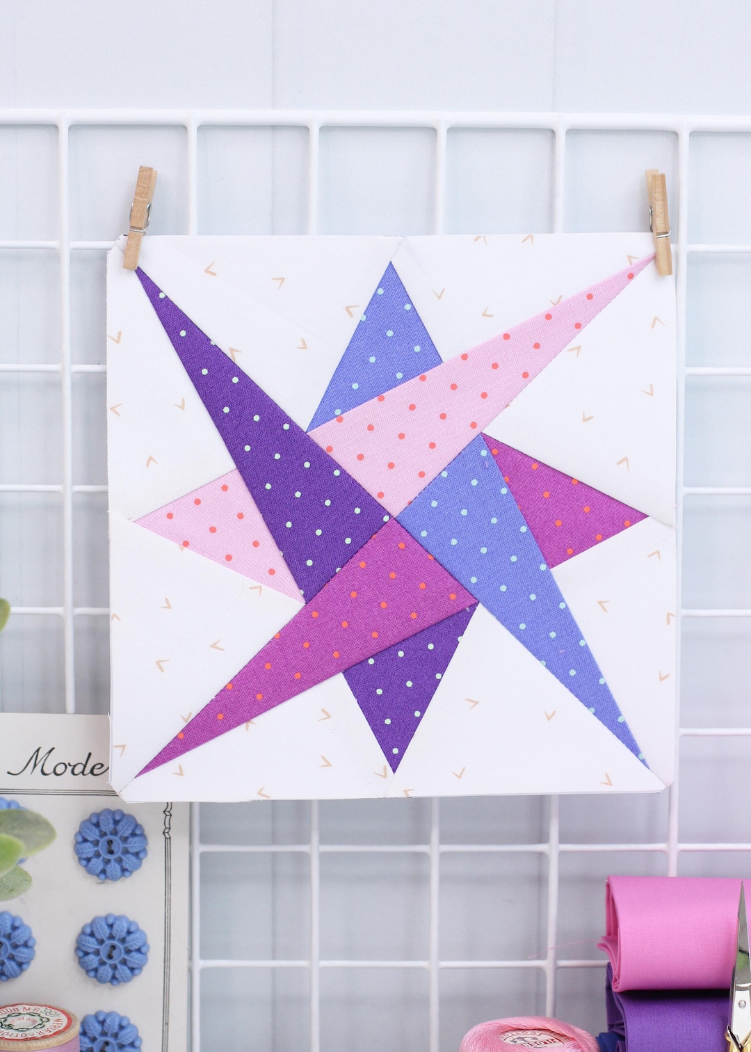 Spinning Star Quilt Block PDF Pattern – Foundation Paper Piecing (FPP ...