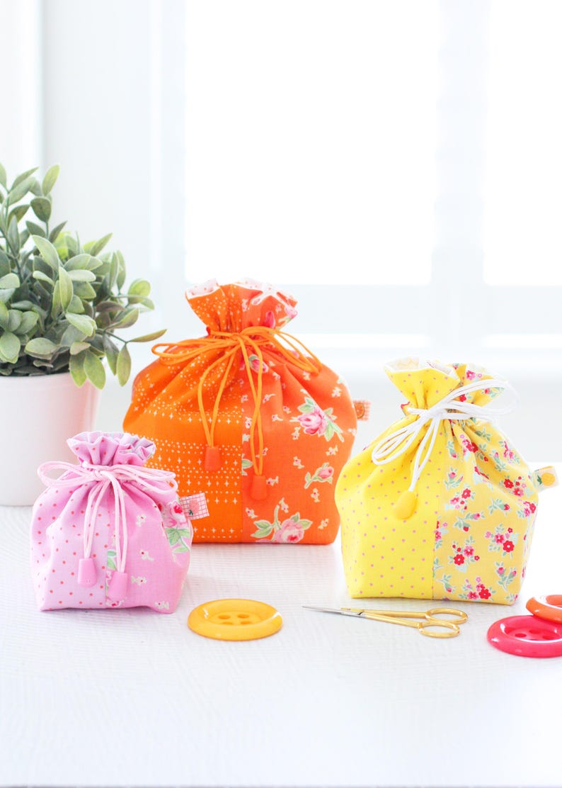 Quadra Pouch Sewing Pattern – Drawstring Bag in 3 Sizes – PDF Pattern ...
