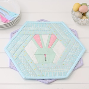 Hexie Bunny Placemat PDF Sewing Pattern; Easter Decor; Bunny Placemat ...