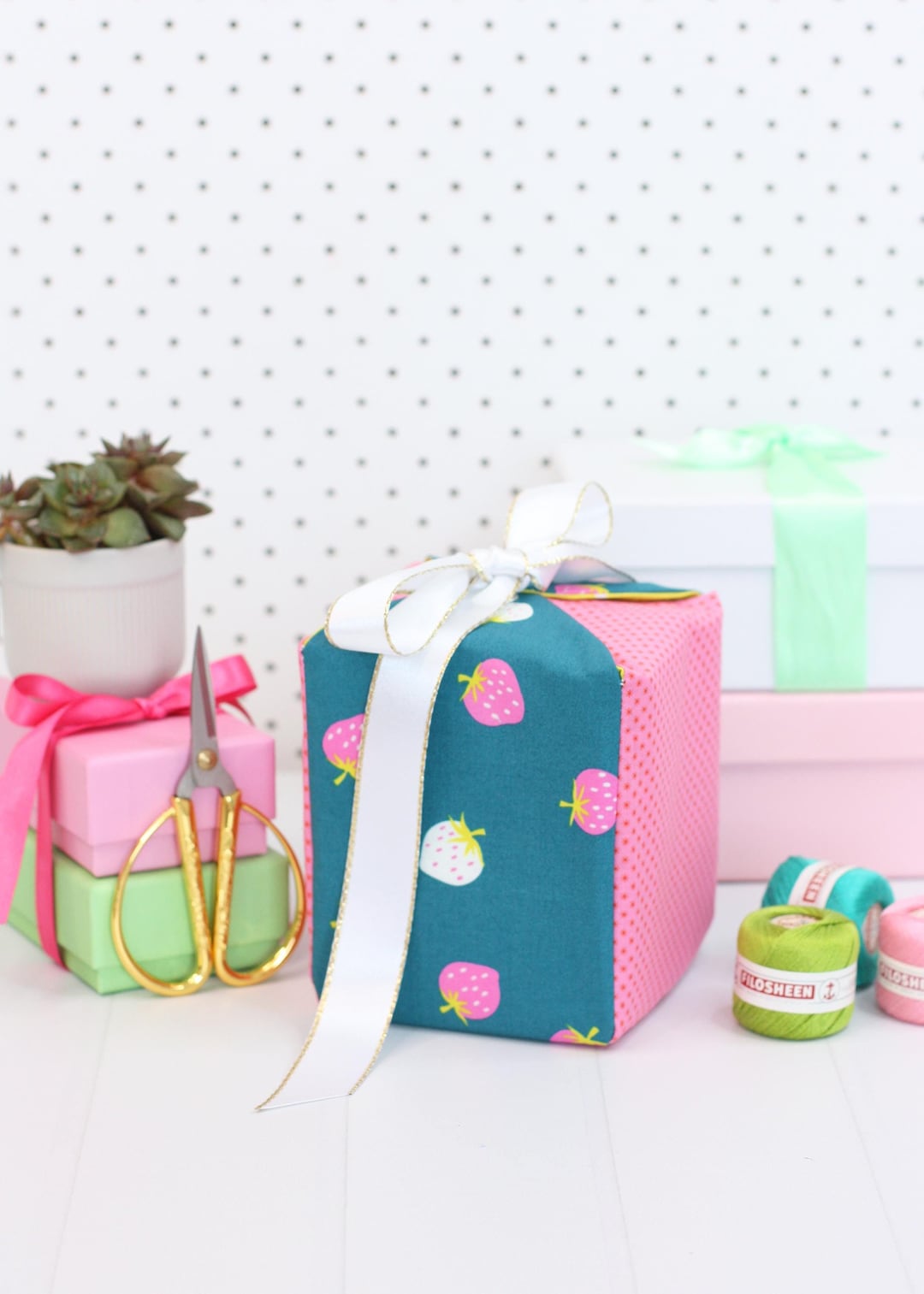 Ribbon Gift Box PDF Sewing Pattern, Fabric Gift Box, Handmade Fabric ...