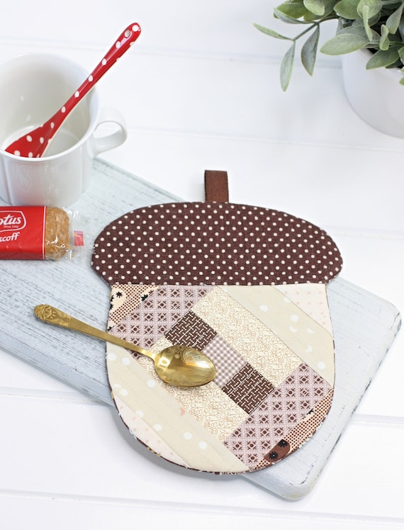 Patchwork Acorn Coaster Mug Rug PDF Sewing Pattern - Etsy