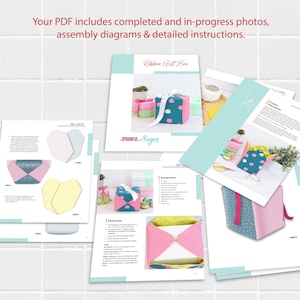 Ribbon Gift Box PDF Sewing Pattern, Fabric Gift Box, Handmade Fabric ...