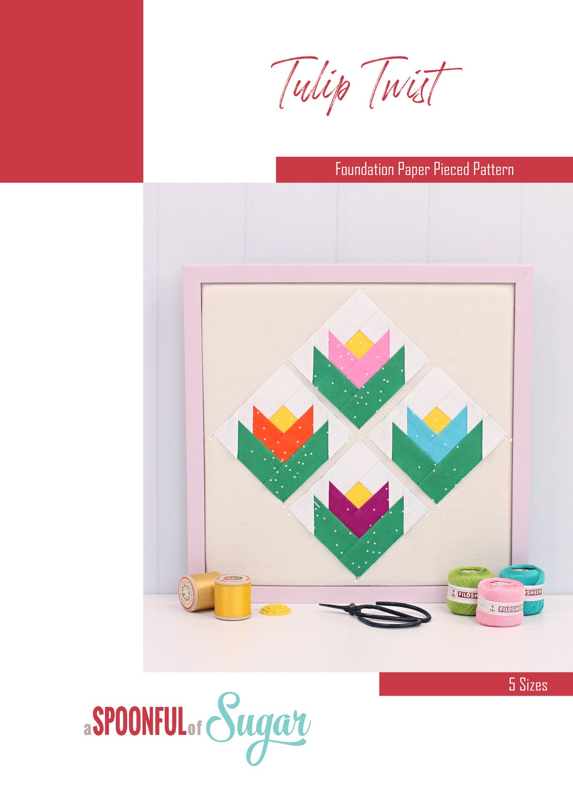 Tulip Twist Foundation Paper Piecing Quilt Block PDF Pattern, FPP 5 ...