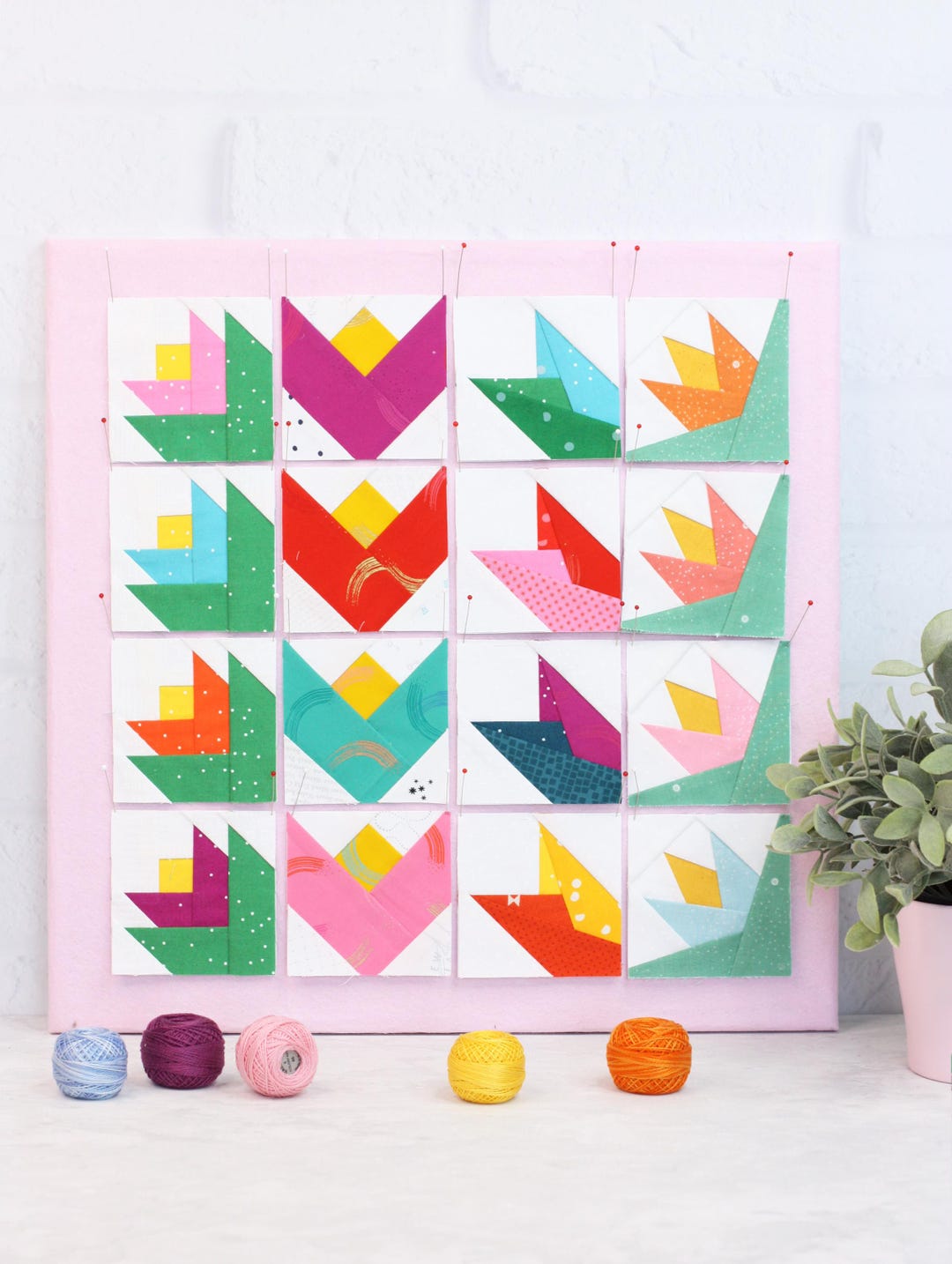 Flower Foundation Paper Piecing Quilt Block Bundle - Tulip Twist, Tulip ...