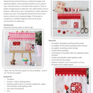 Zippered House Pouch PDF Sewing Pattern; House Shaped Pouch; Beginner ...