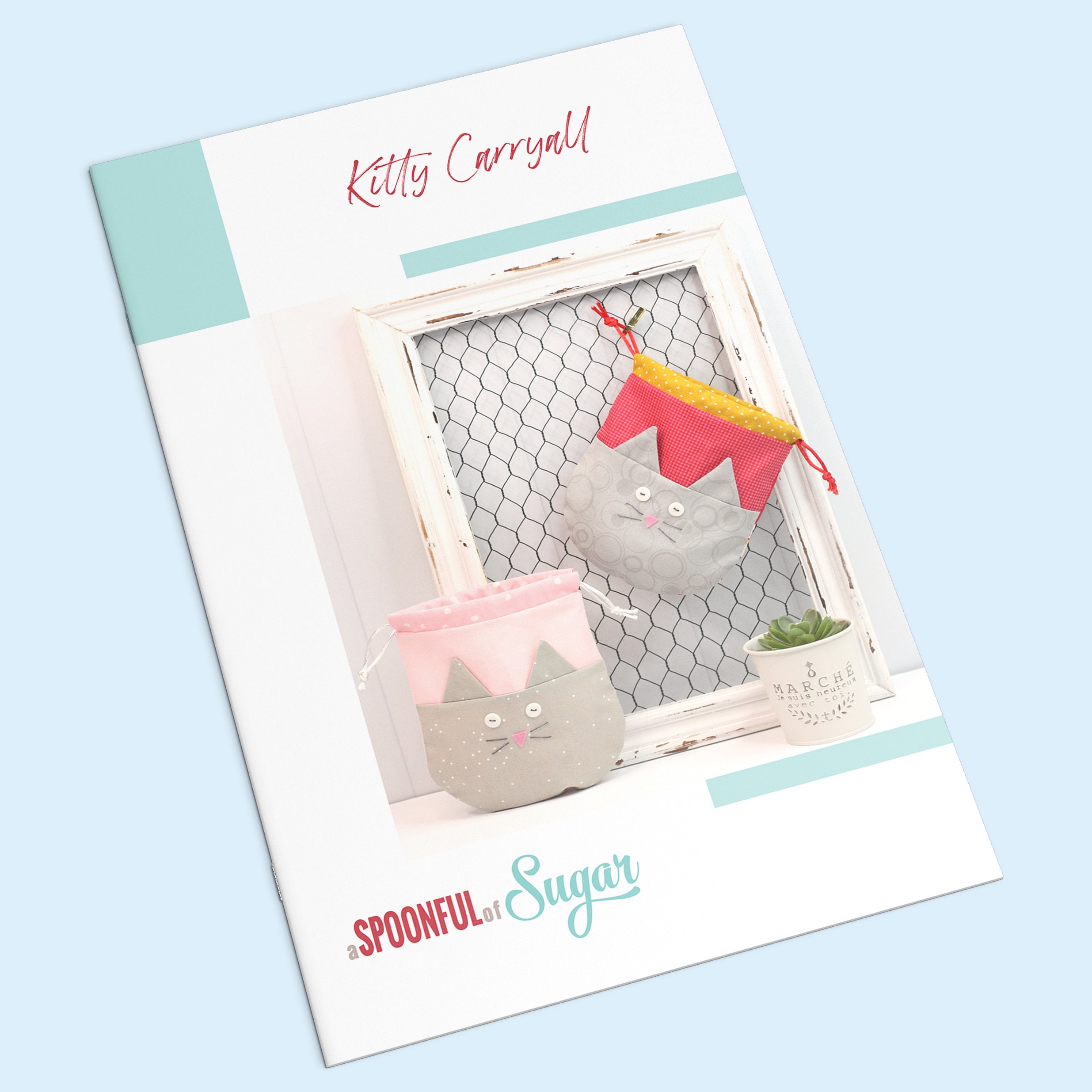 Kitty Carryall PDF Sewing Pattern; Cat Drawstring Bag; Cat Lover Gift ...