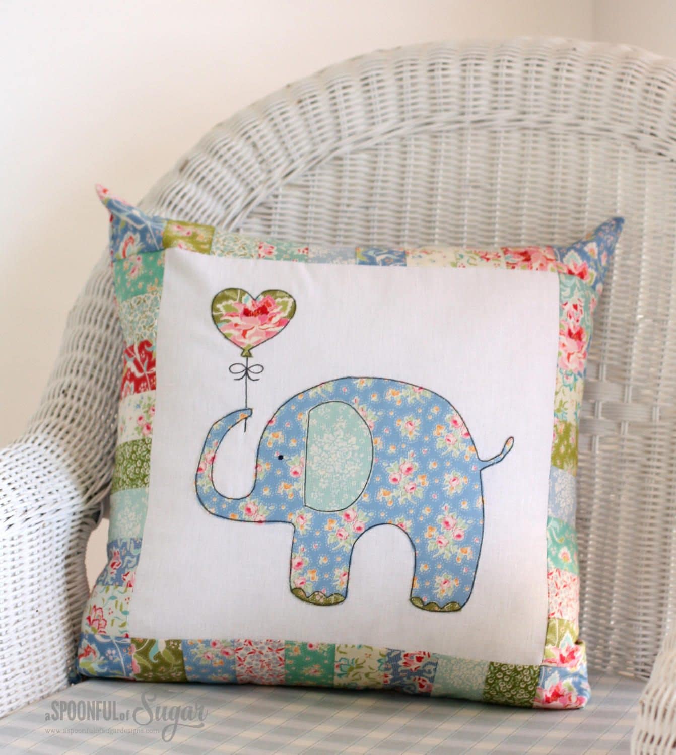 Ella the Elephant Pillow PDF Sewing Pattern; Elephant Pillow Pattern ...