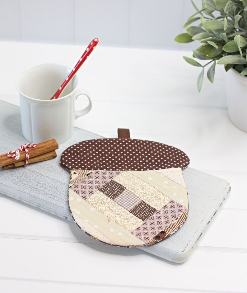Patchwork Acorn Coaster Mug Rug PDF Sewing Pattern - Etsy