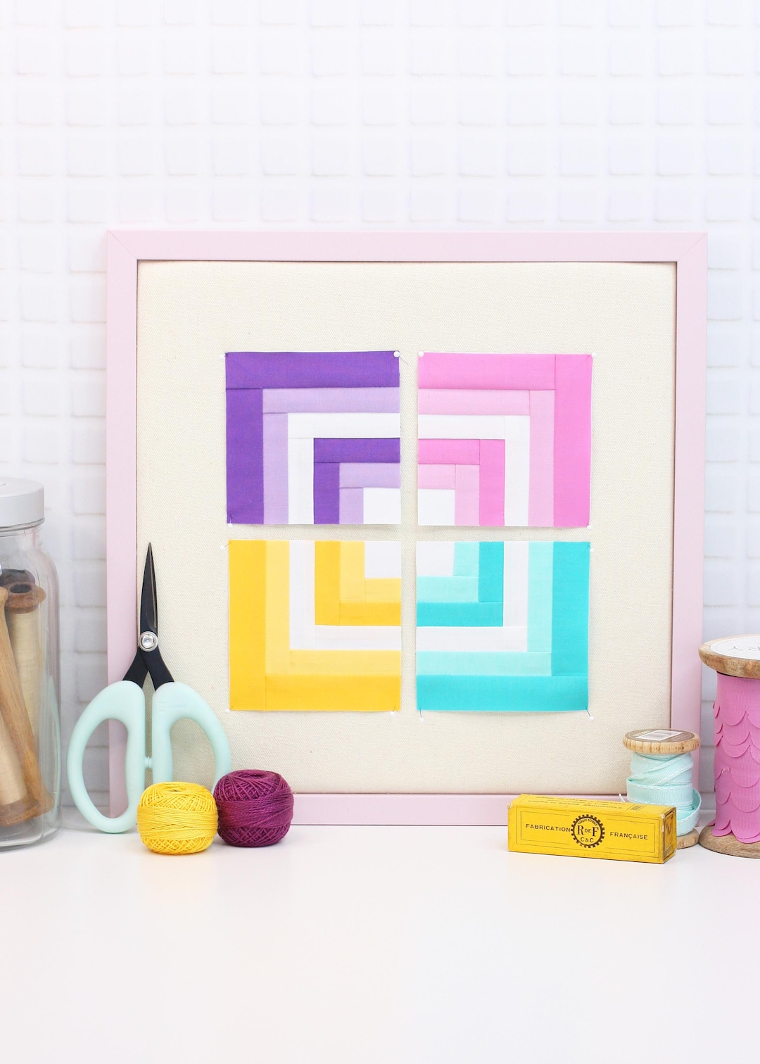 Quarter Log Cabin Quilt Block – Foundation Paper Piecing (FPP) Pattern ...