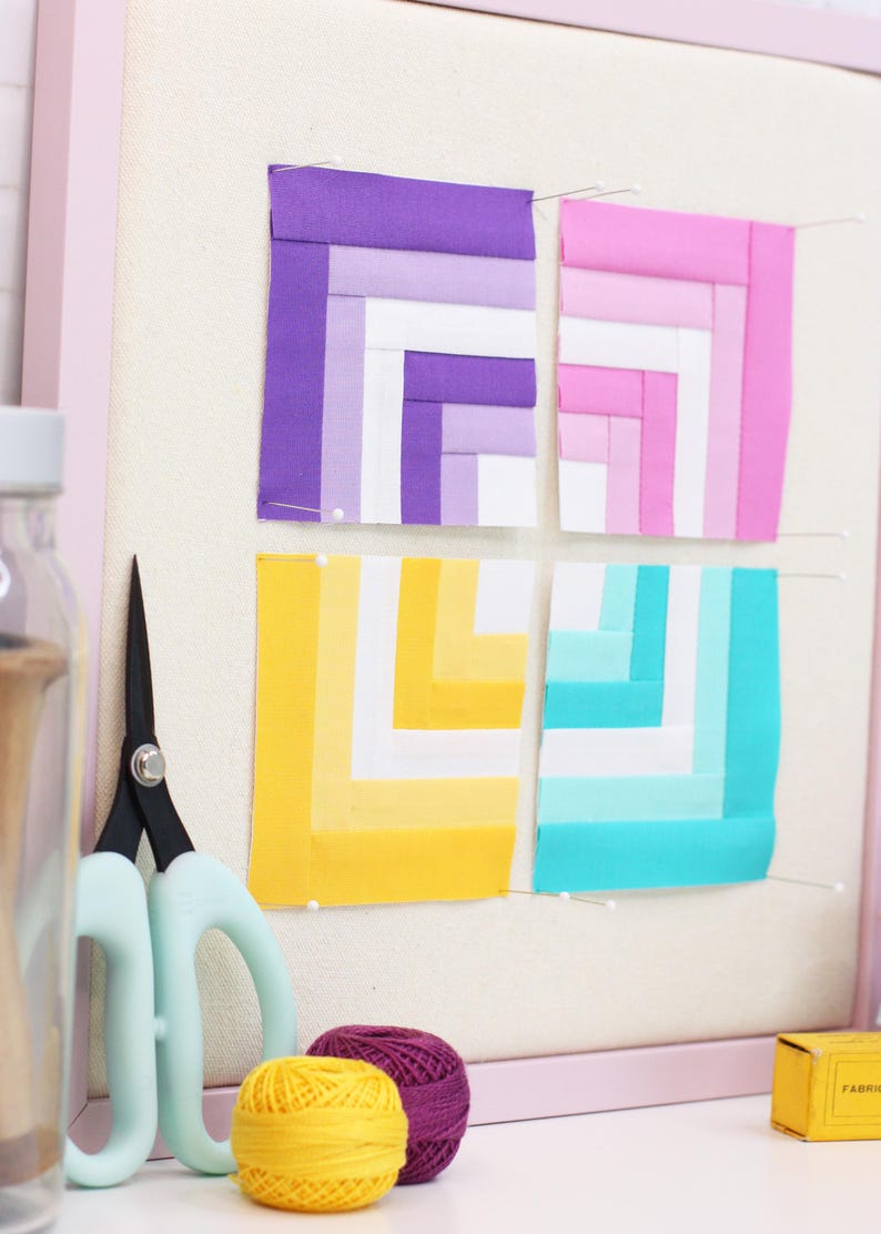 Quarter Log Cabin Quilt Block – Foundation Paper Piecing (FPP) Pattern ...