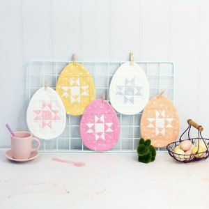 Patchwork Egg Mugrug Coaster PDF Sewing Pattern; Easter Coaster; Spring Mugrug; Star Patchwork ...