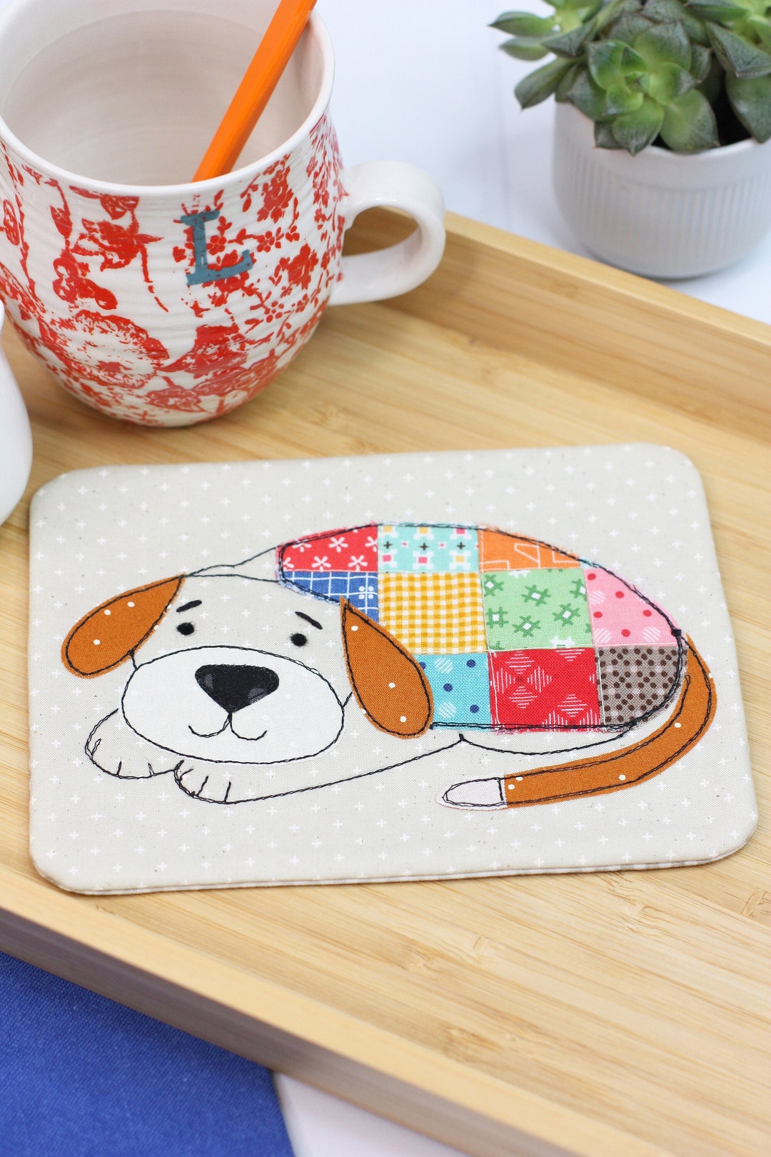 Cosy Canine Coaster Mugrug PDF Sewing Pattern; Dog Lover Gift; Patchwork Coaster; Beginner ...