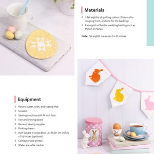 Patchwork Egg Mugrug Coaster PDF Sewing Pattern; Easter Coaster; Spring Mugrug; Star Patchwork ...