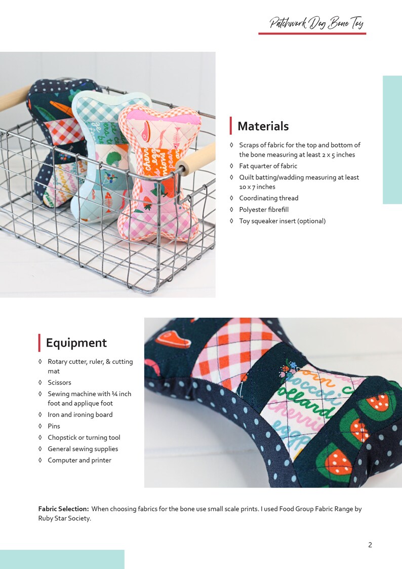 Patchwork Dog Bone Toy PDF Sewing Pattern - Etsy