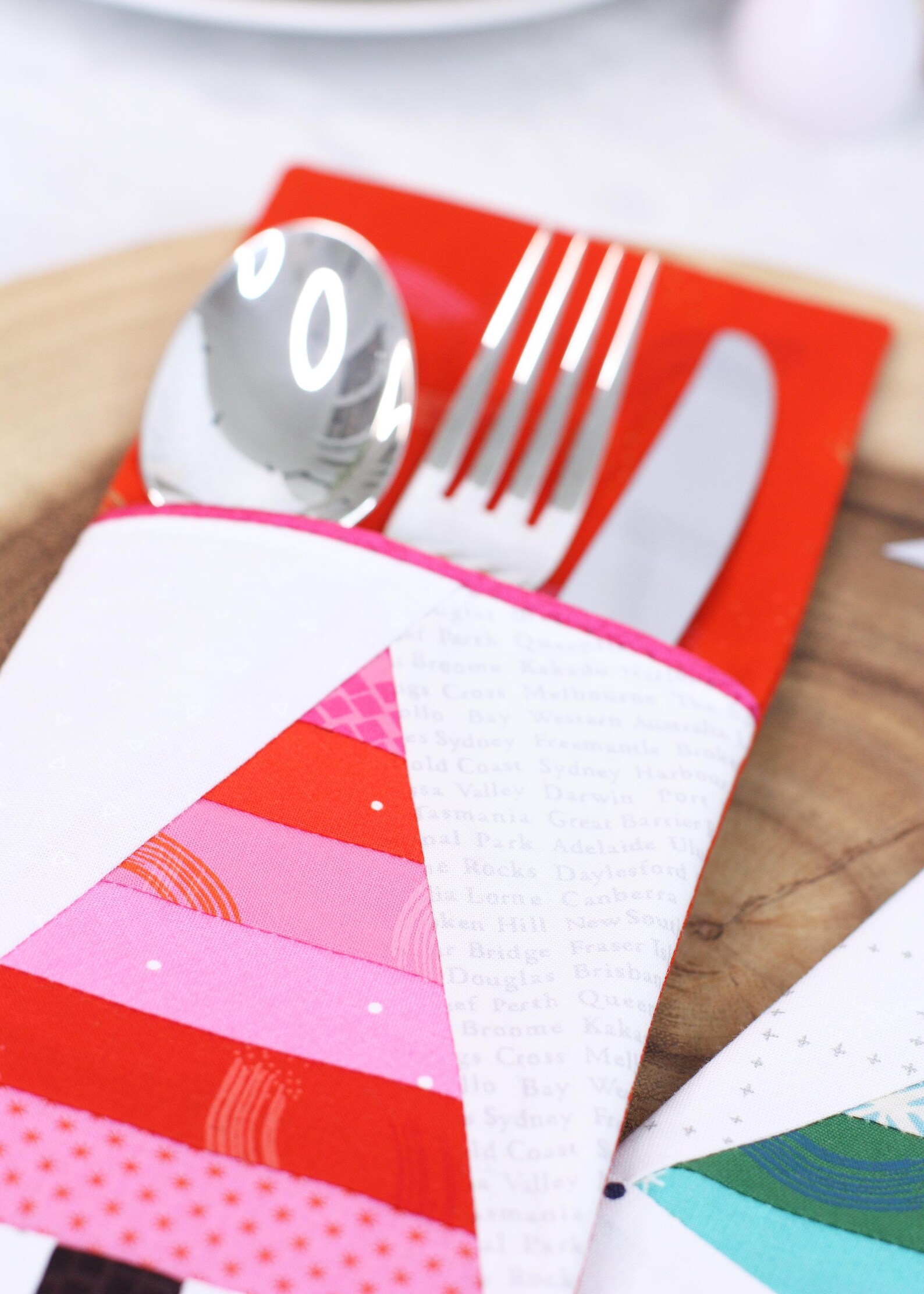 Tree Cutlery Holder PDF Sewing Pattern (2 Styles), Tree Flatware Pouch ...
