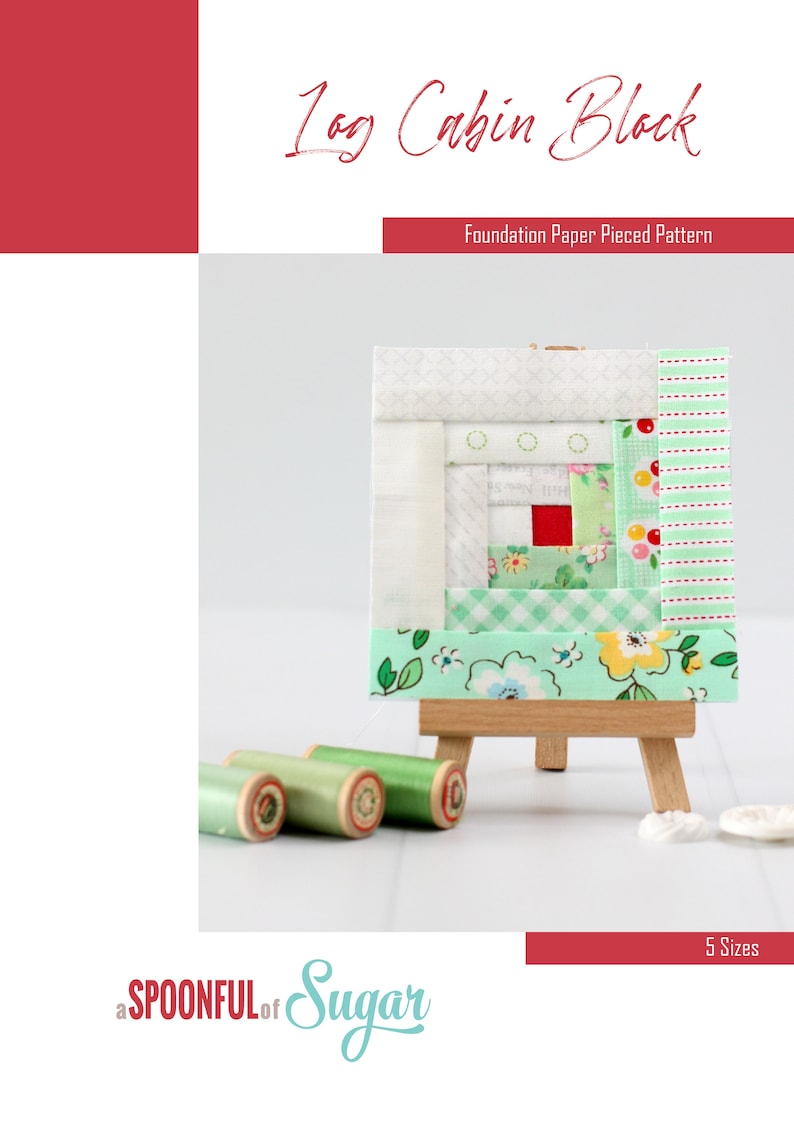 Log Cabin Foundation Paper Piecing Quilt Block PDF Pattern, FPP 5 Sizes ...