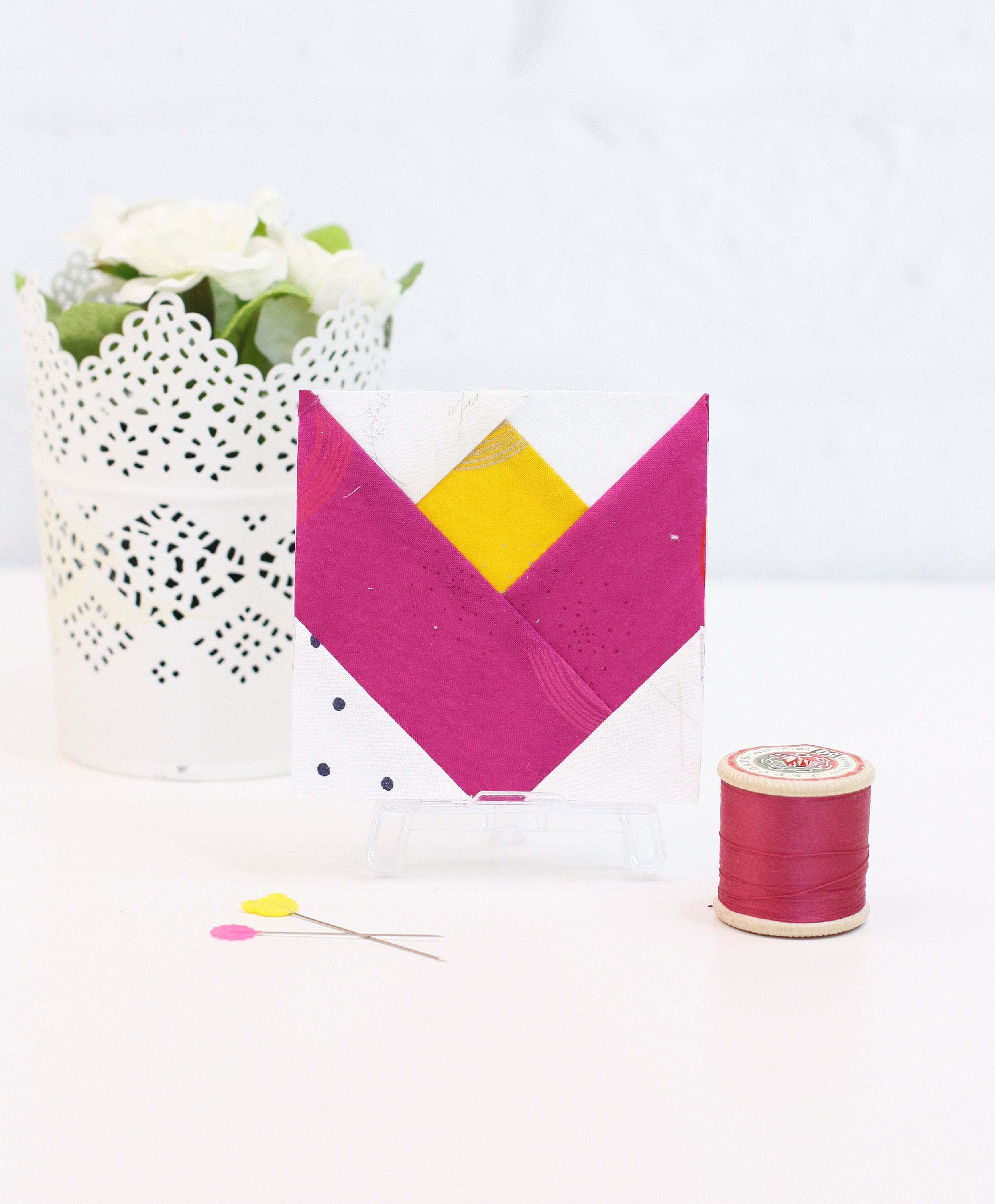 Simple Flower Paper Piecing Quilt Block PDF Pattern, FPP 5 Sizes - 2 ...