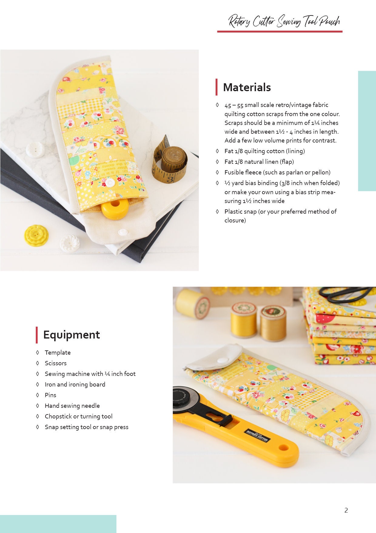 Rotary Cutter Sewing Tool Pouch PDF Sewing Pattern; Rotary Cutter Case ...