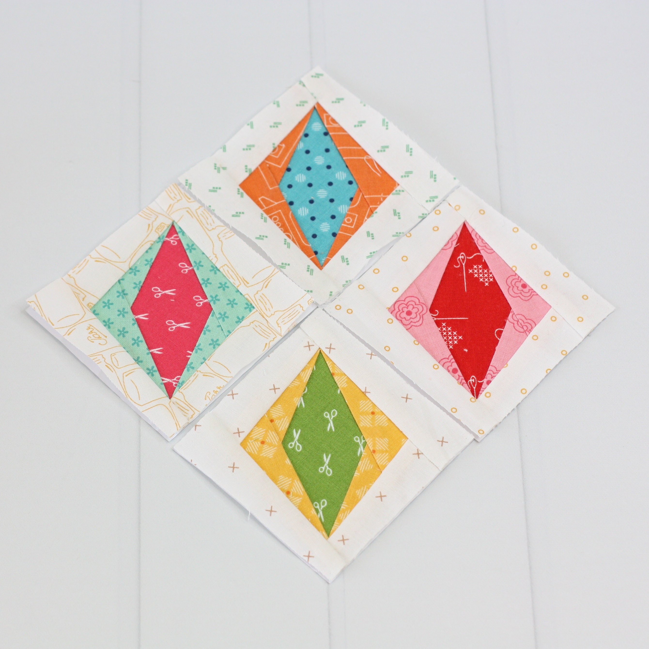 Kite Foundation Paper Piecing Quilt Block PDF Pattern, FPP 5 Sizes - 2 ...