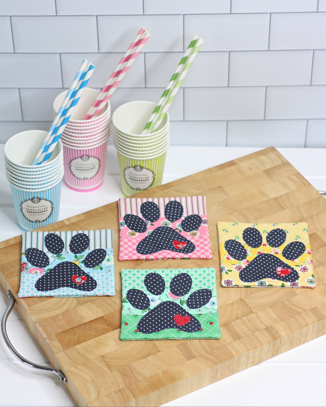 Dog Paw Coaster Mug Rug PDF Sewing Pattern - Etsy
