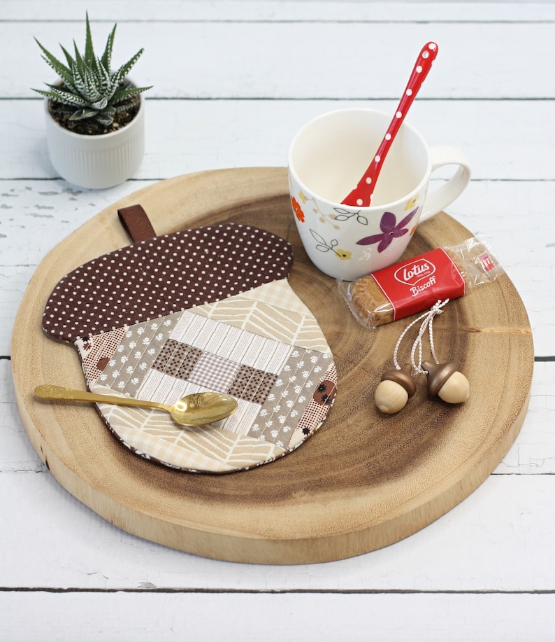 Patchwork Acorn Coaster Mug Rug PDF Sewing Pattern - Etsy