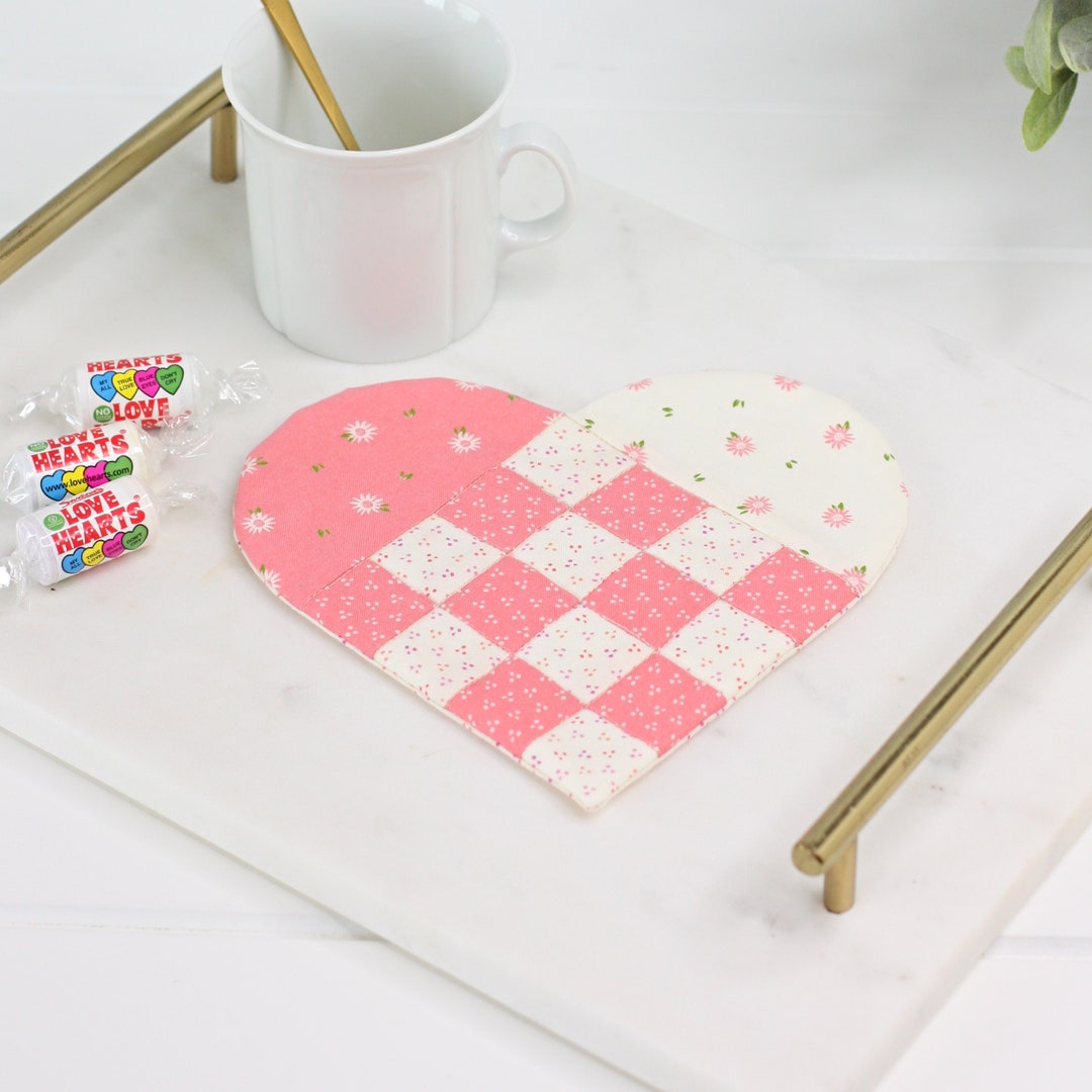 Braided Heart Mugrug Coaster PDF Sewing Pattern - Etsy