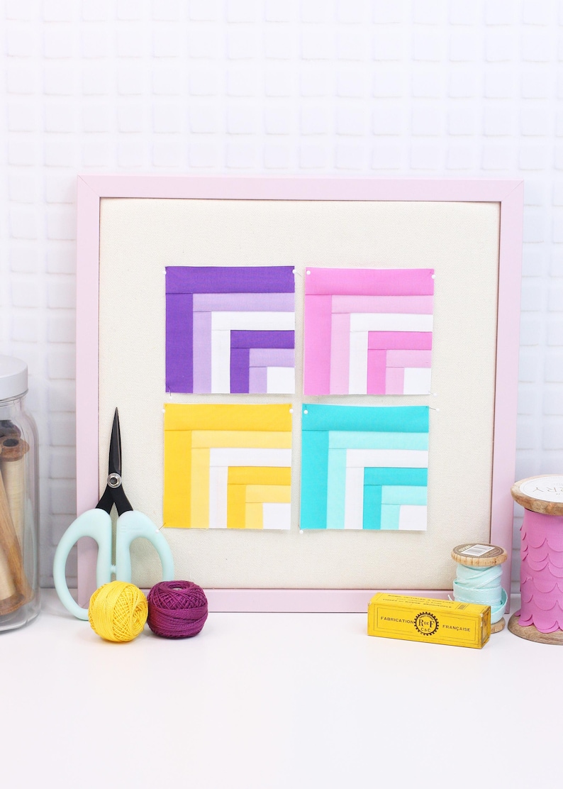 Quarter Log Cabin Quilt Block – Foundation Paper Piecing (FPP) Pattern ...