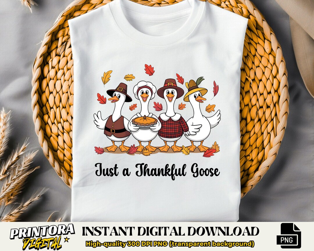 Thankful Goose PNG Bundle: Friendsgiving Family Shirts (digital ...