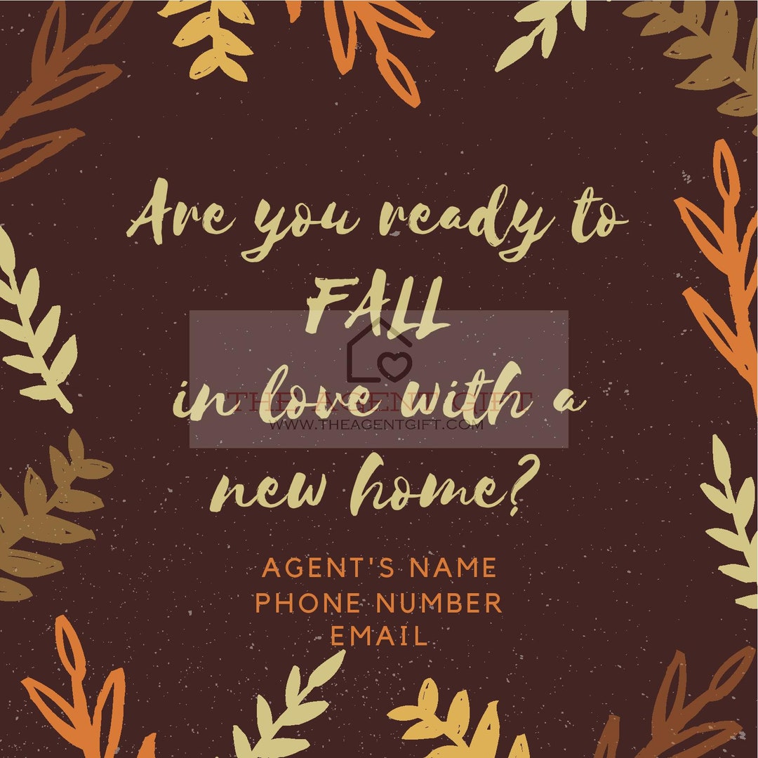 Fall Social Media Posts - EDITABLE - Real Estate - Etsy